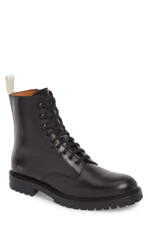 COMMON PROJECTS Zipper Combat Boot Black Leather Editorialist